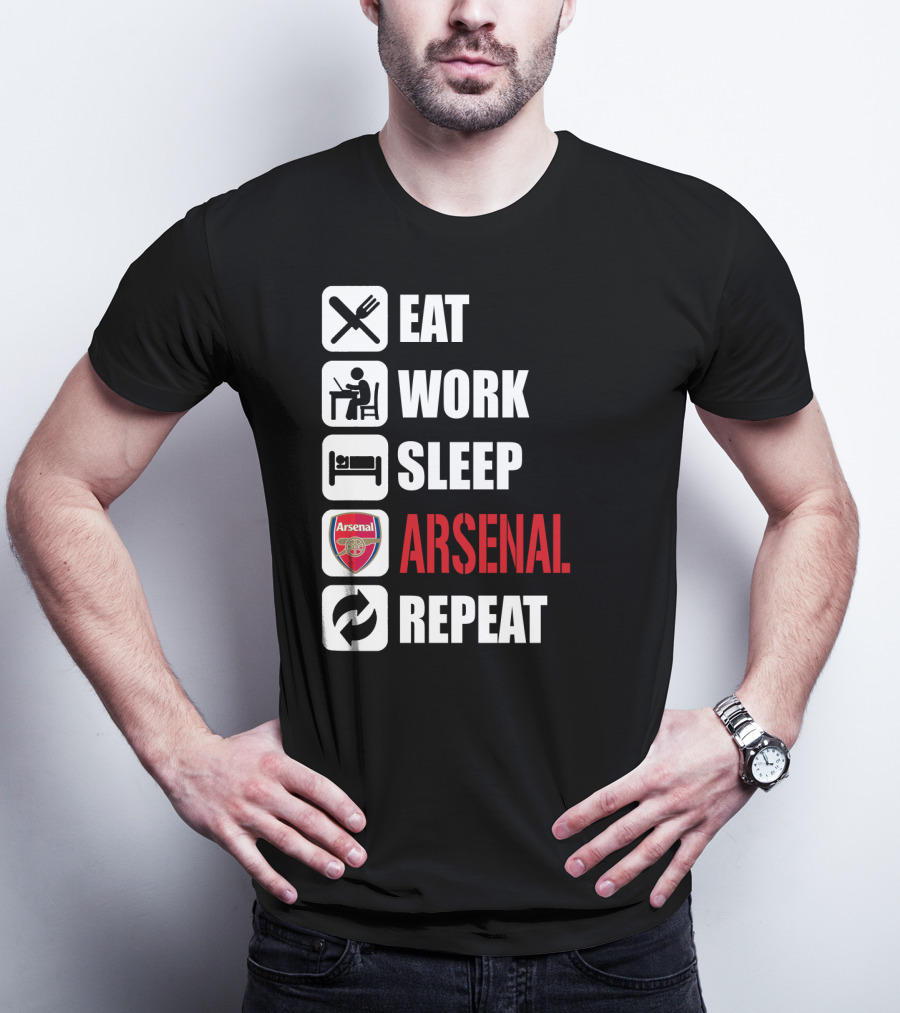 Eat Work Sleep Arsenal Repeat T-Shirt
