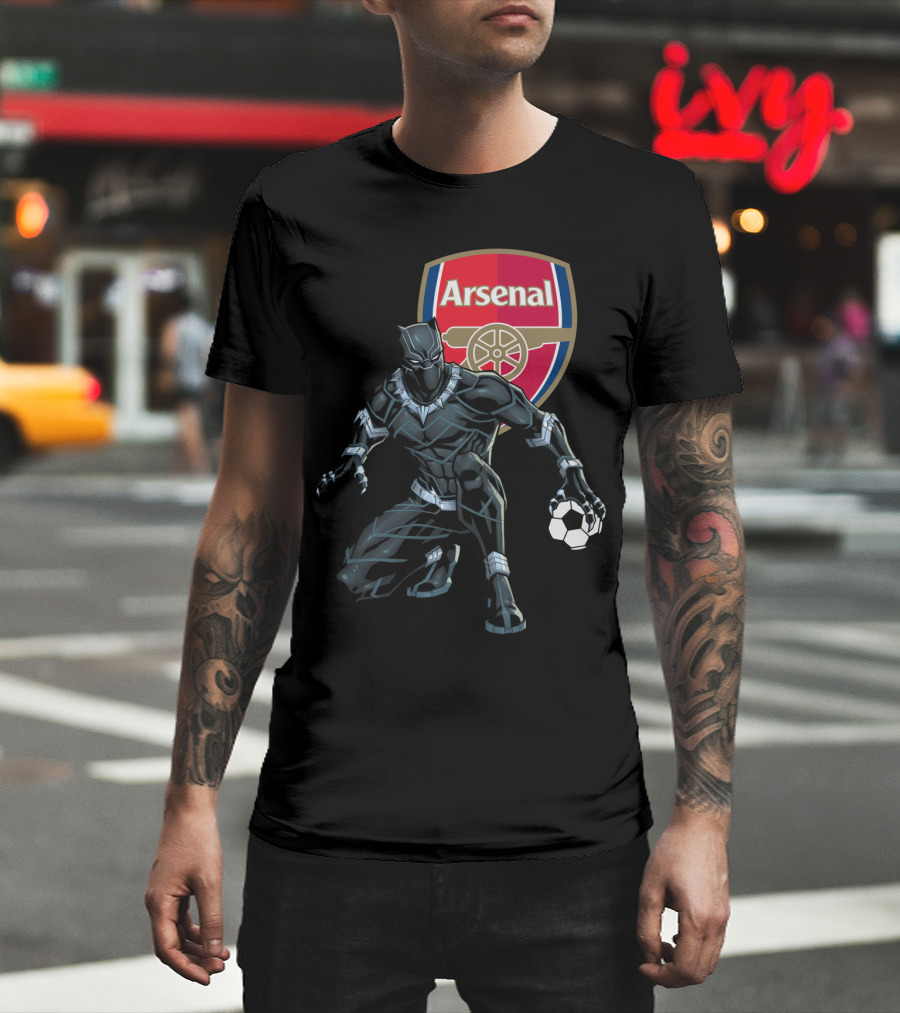 Arsenal Black Panther Football T-Shirt