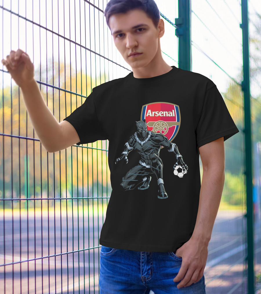 Arsenal Black Panther Football T-Shirt