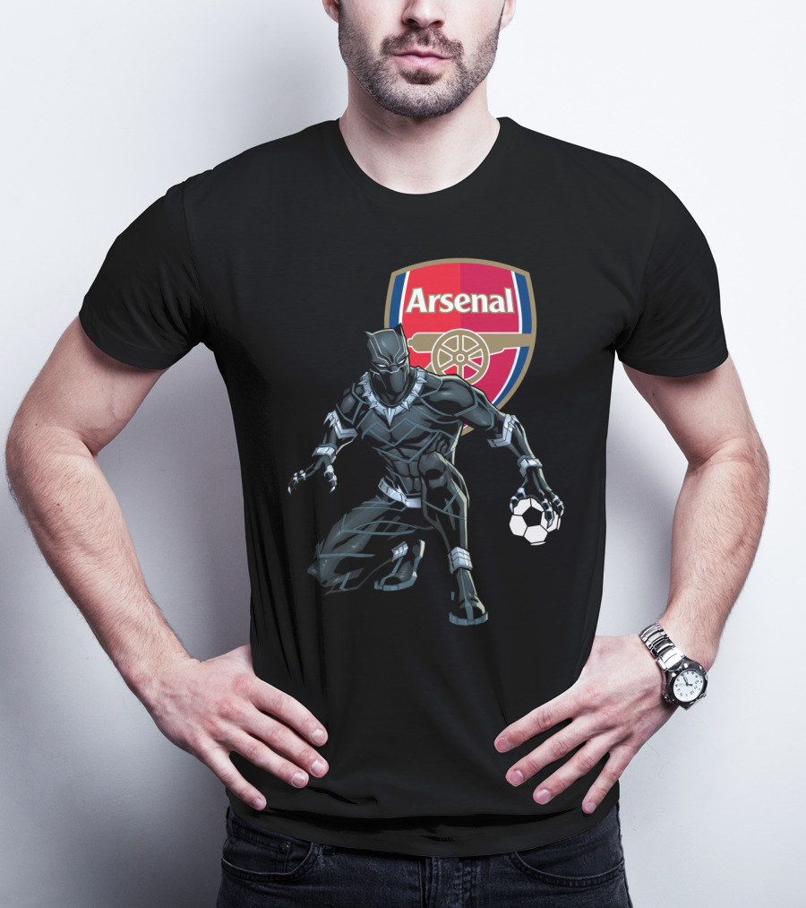 Arsenal Black Panther Football T-Shirt