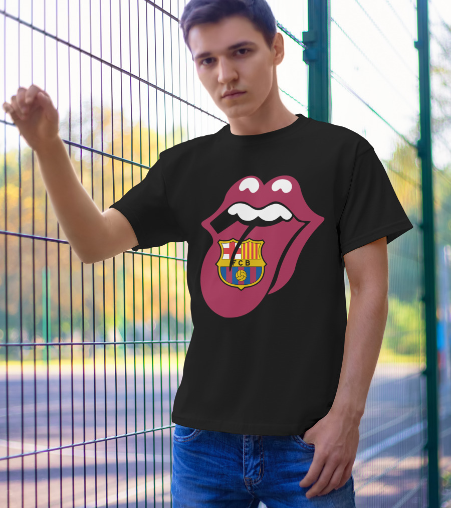 Barcelona Fcb Rolling Stones Logo Fusion T-Shirt
