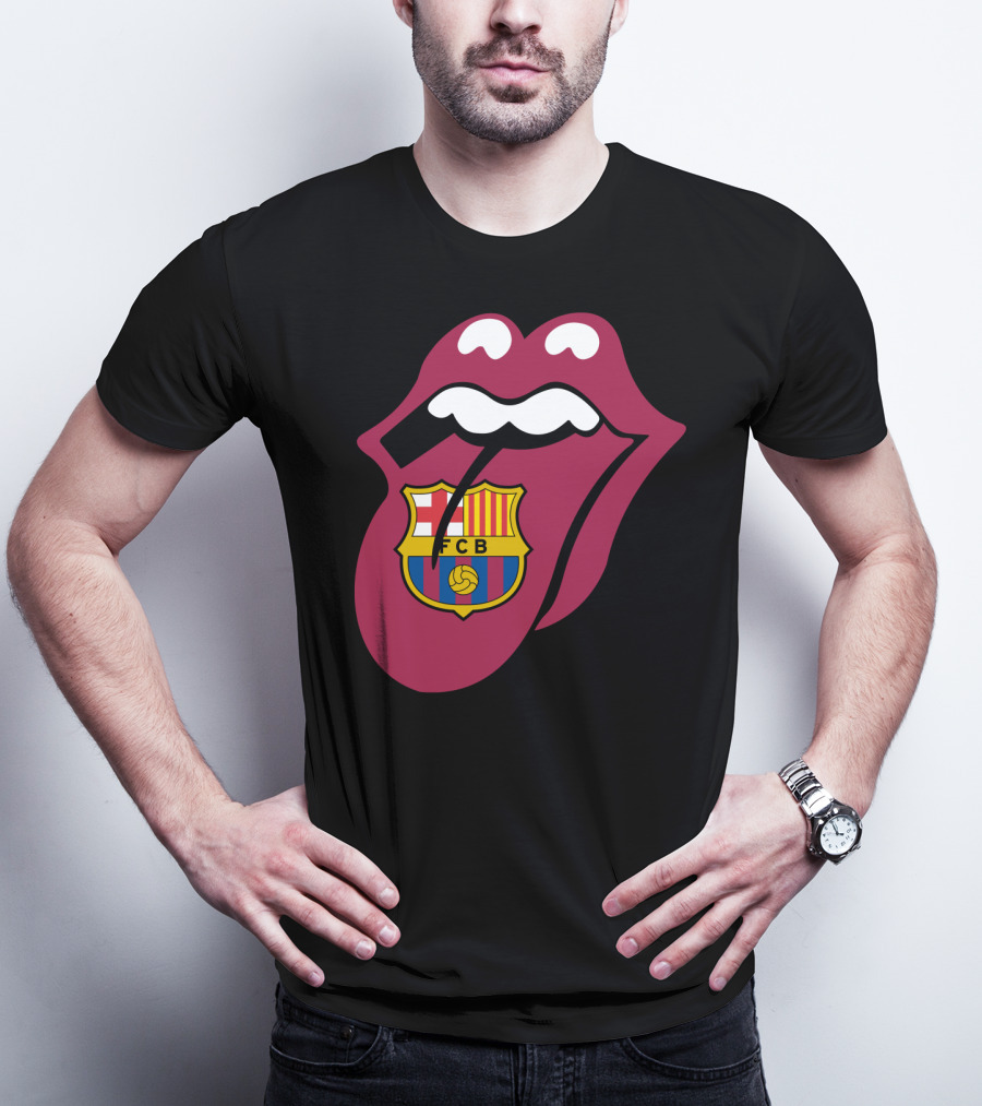 Barcelona Fcb Rolling Stones Logo Fusion T-Shirt