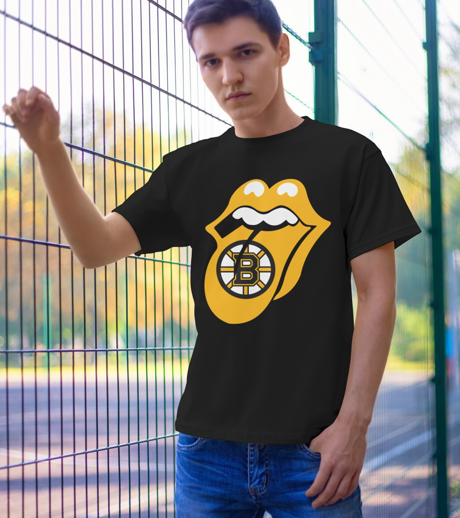 Boston Bruins Rolling Tongue Logo Icons T-Shirt
