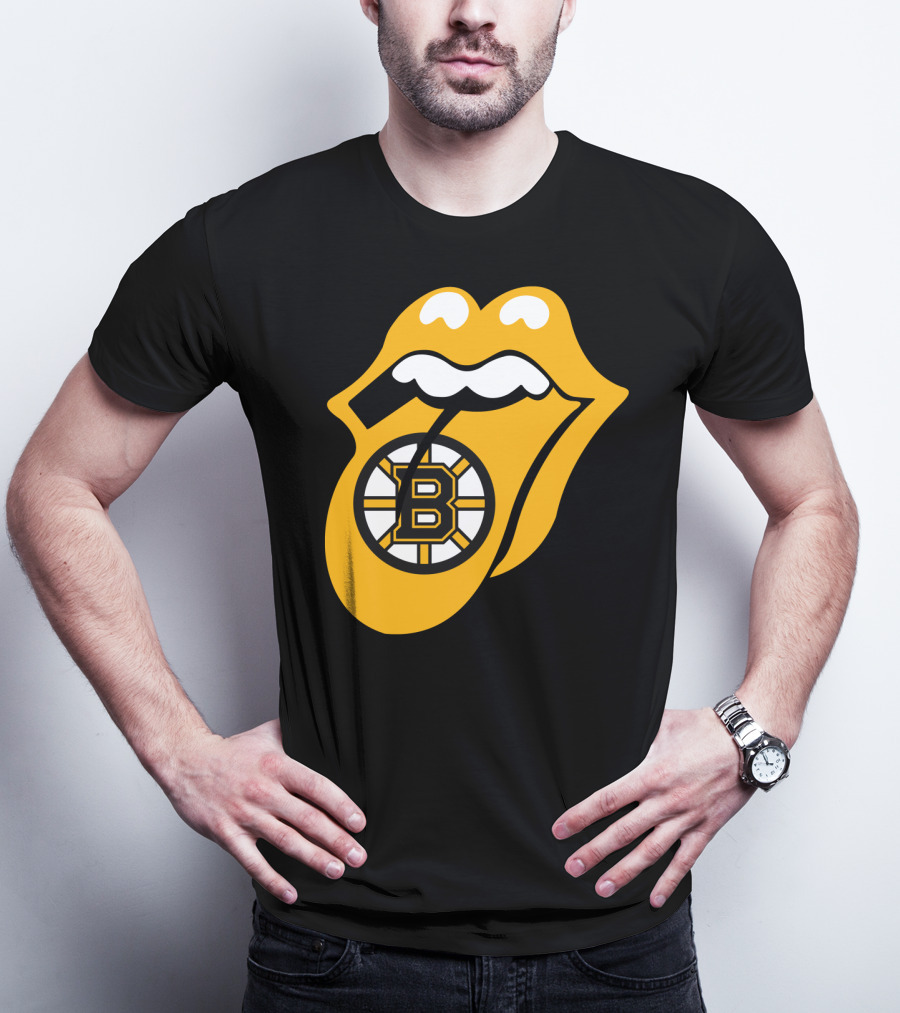 Boston Bruins Rolling Tongue Logo Icons T-Shirt