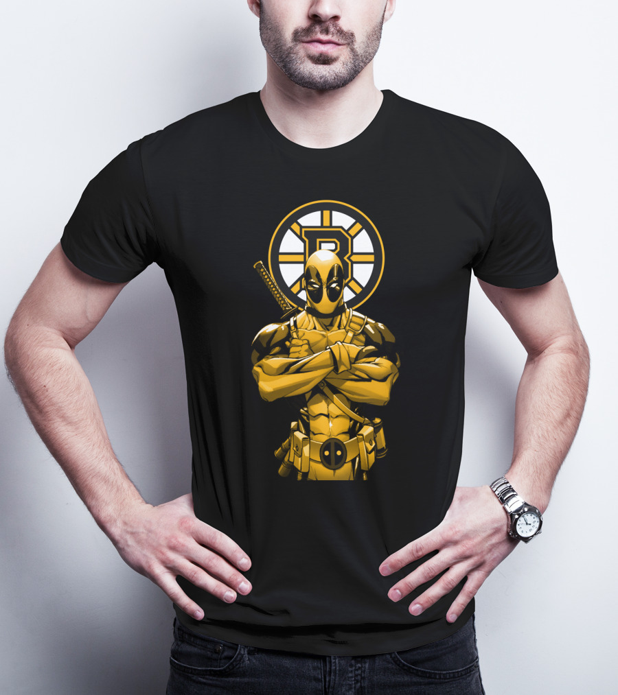 Boston Bruins Deadpool Crossover T-Shirt
