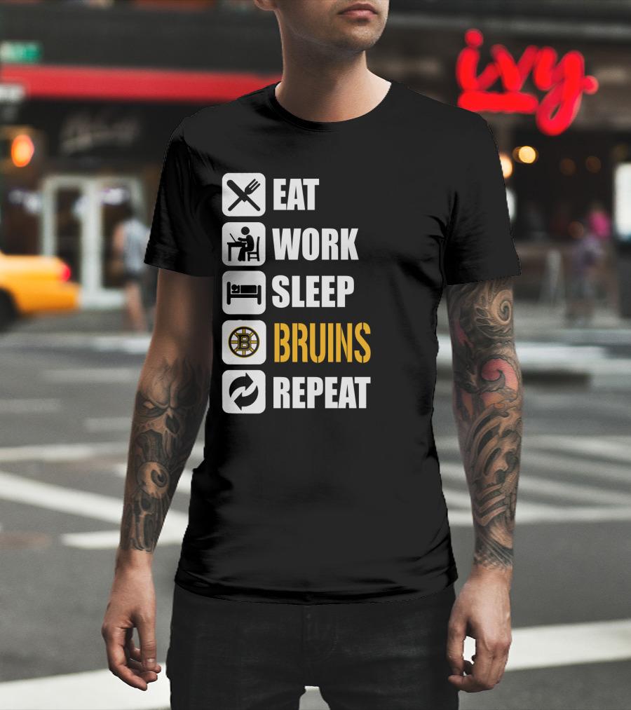 Eat Work Sleep Bruins Repeat T-Shirt