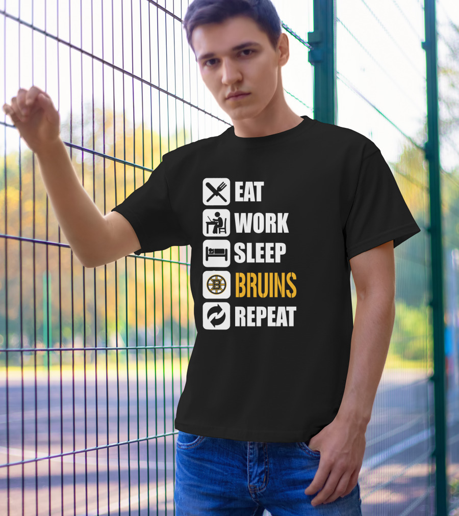 Eat Work Sleep Bruins Repeat T-Shirt