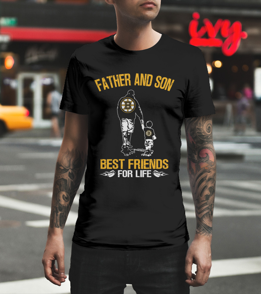 Father And Son Best Friends For Life Boston Bruins T-Shirt