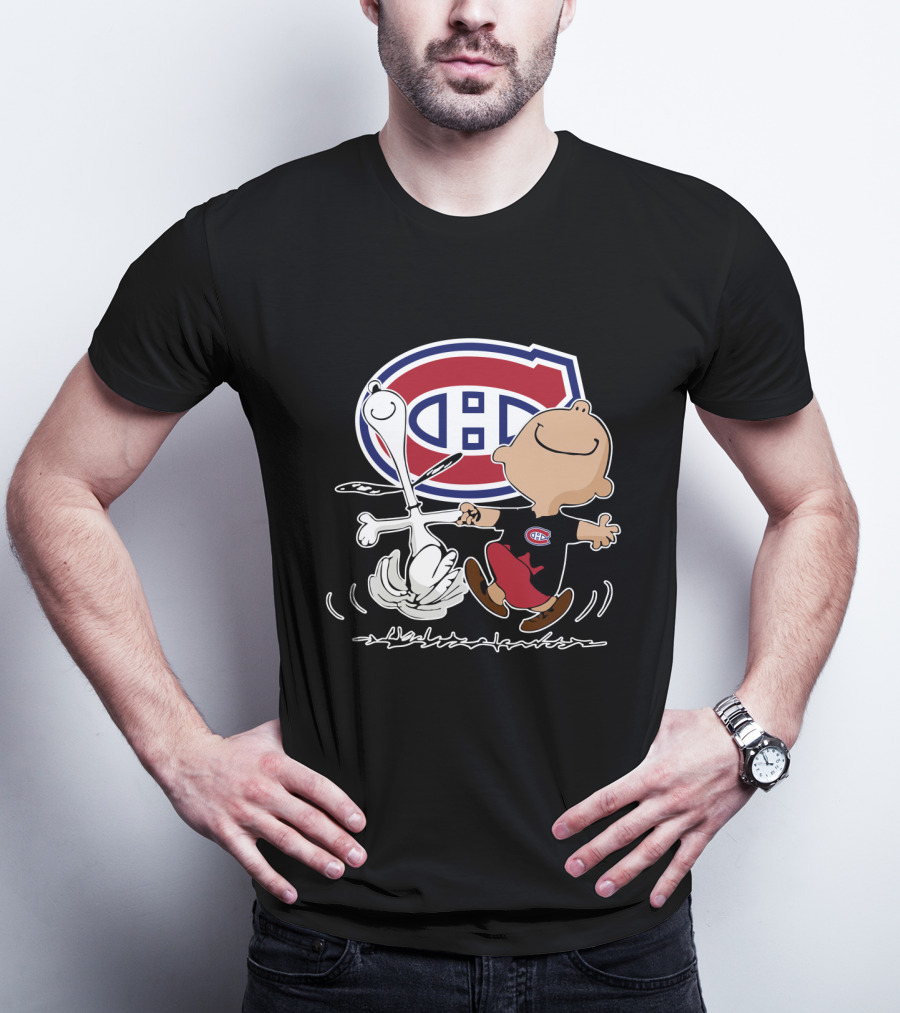 Montreal Canadiens Charlie Brown And Snoopy Dance T-Shirt