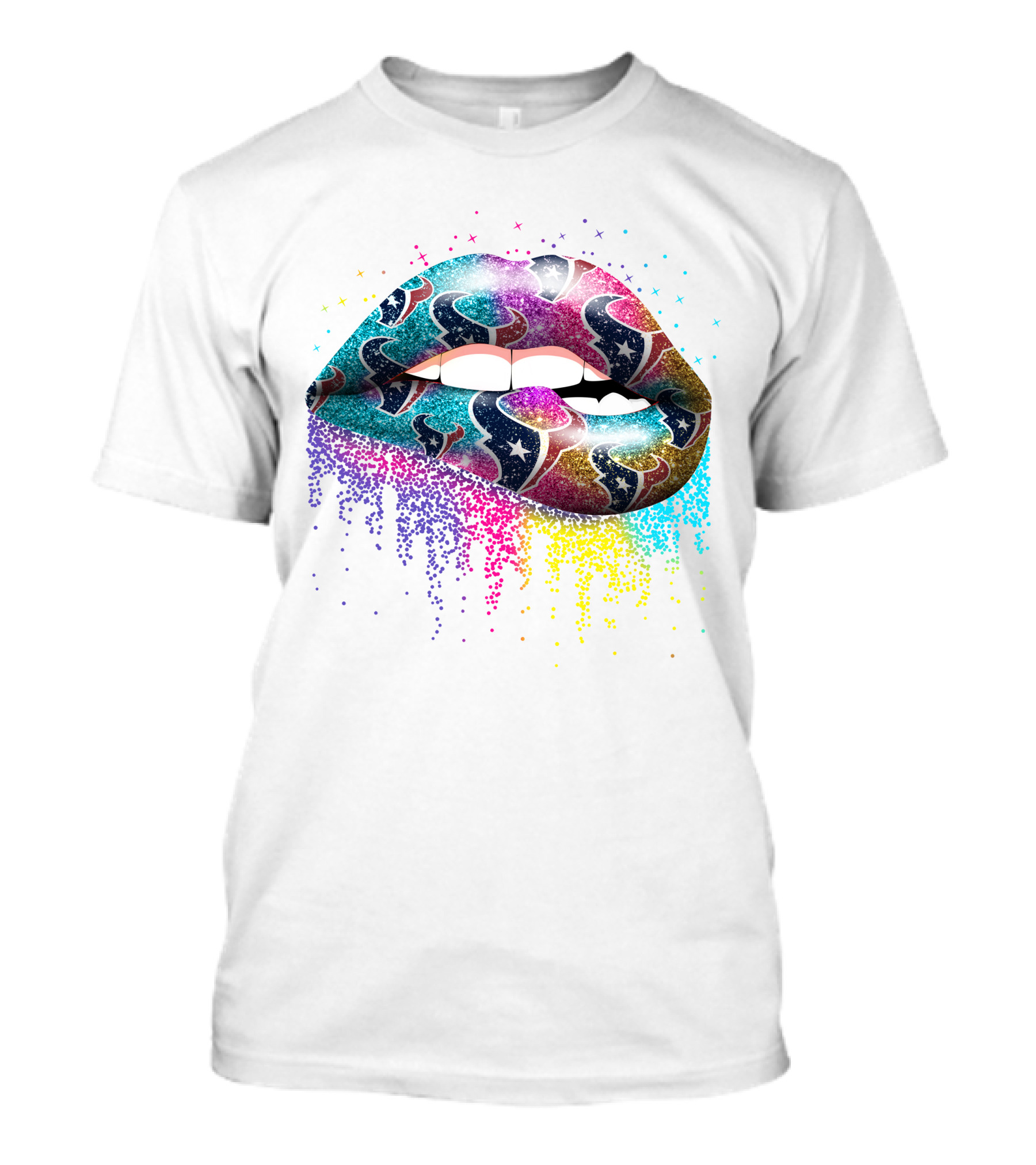 Houston Texans Lip Rainbow Logo Burst T-Shirt
