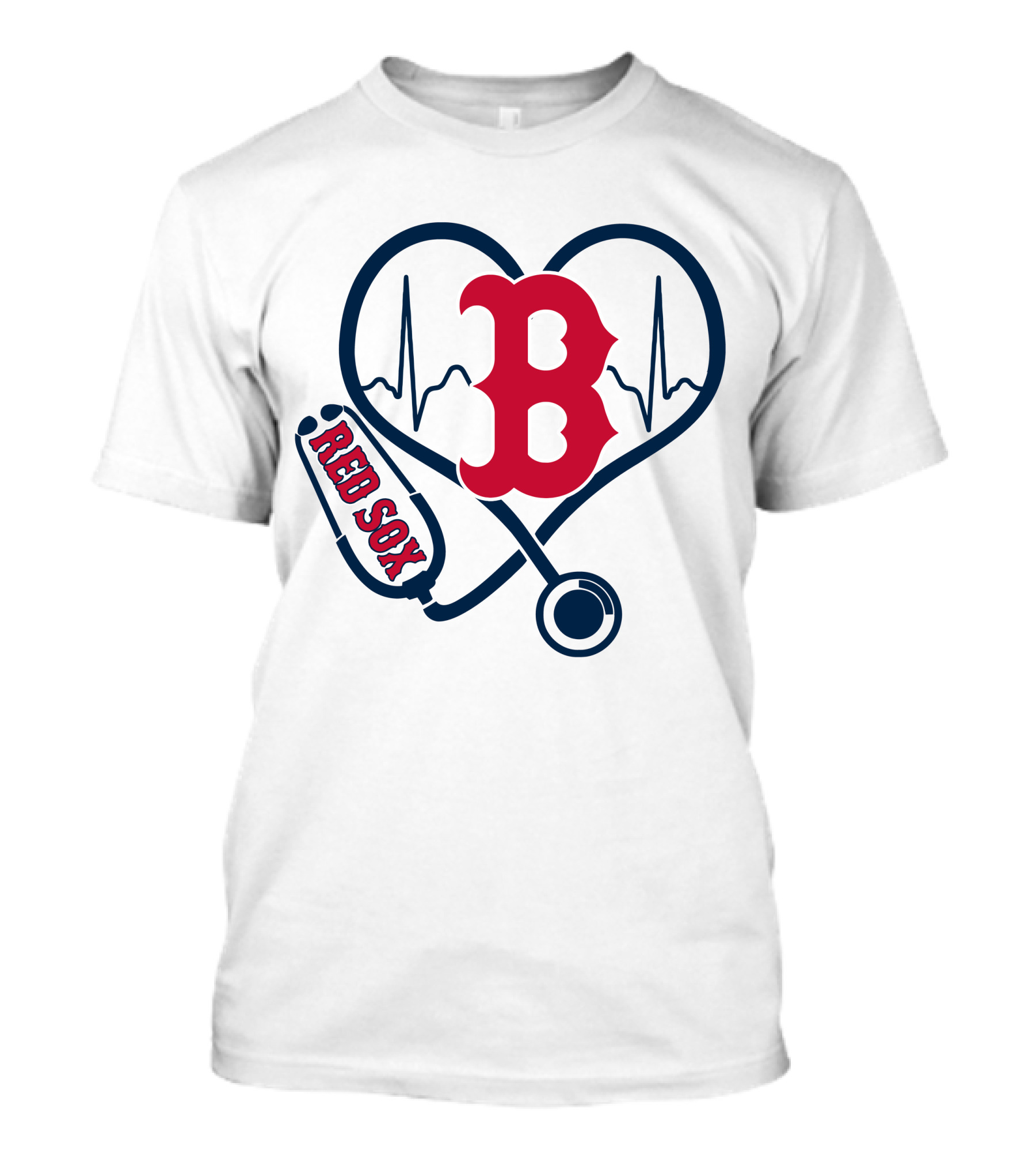 Red Sox Nurse Heartbeat Stethoscope T-Shirt