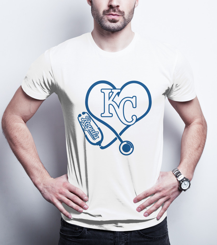 Kansas City Royals Kc Nurse Heart Stethoscope T-Shirt