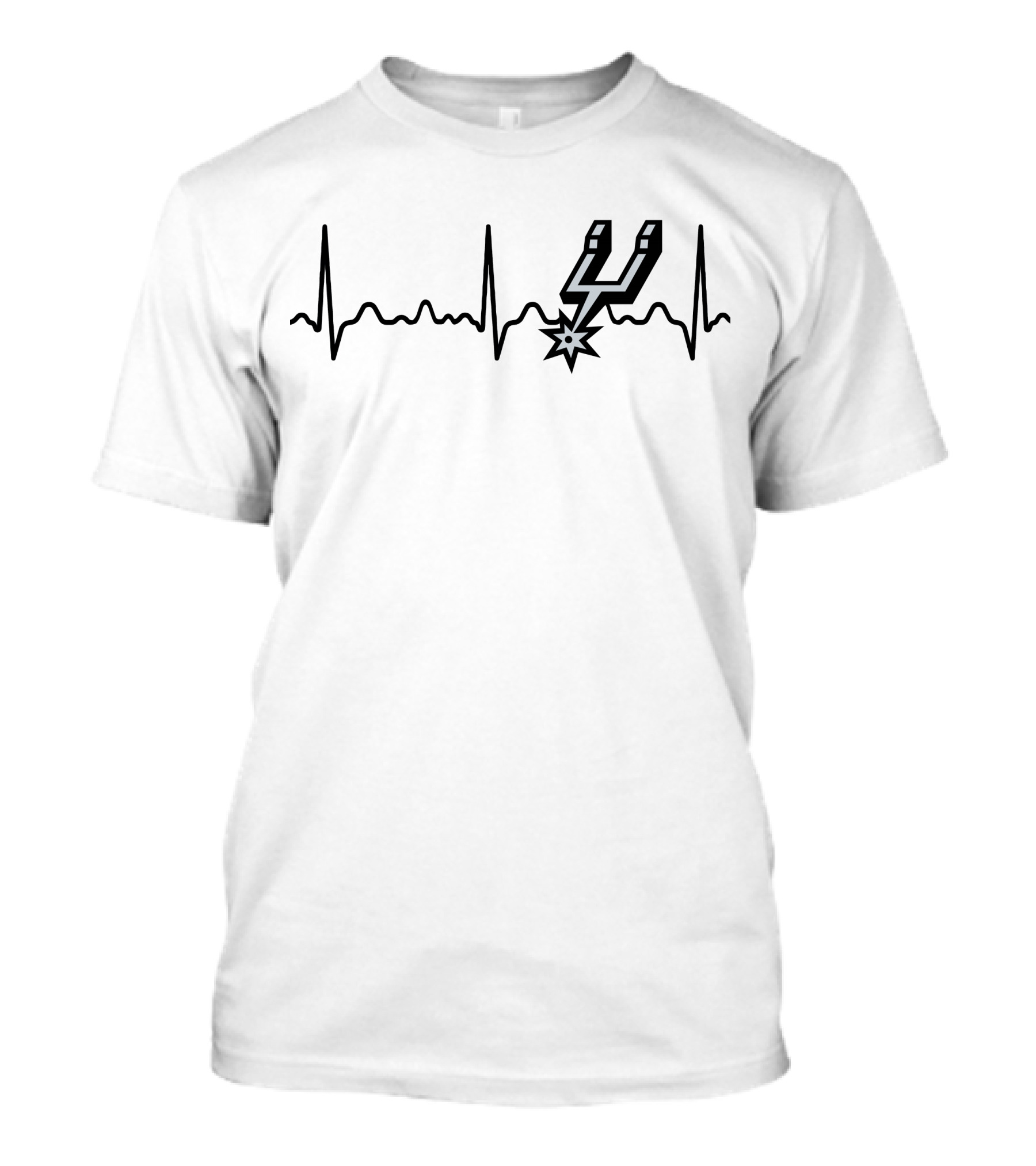 San Antonio Spurs Heartbeat Logo NBA Fan T-Shirt