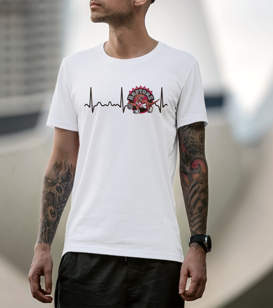 Heartbeat Raptors Logo Basketball T-Shirt