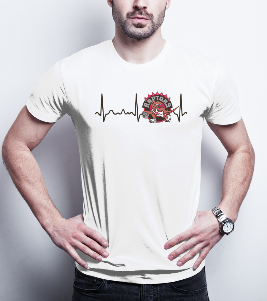 Heartbeat Raptors Logo Basketball T-Shirt